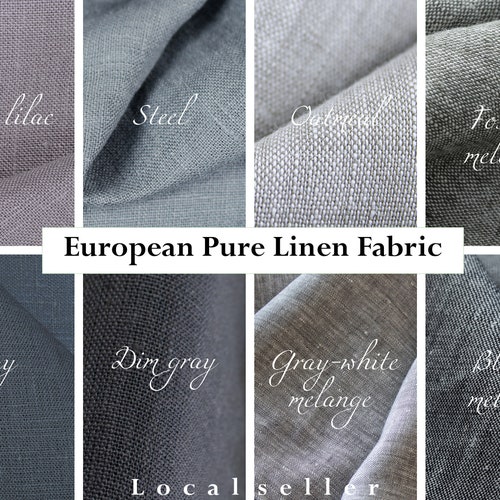 Gray Linen Fabric by the Yard for Clothing / 100% Linen by the - Etsy
