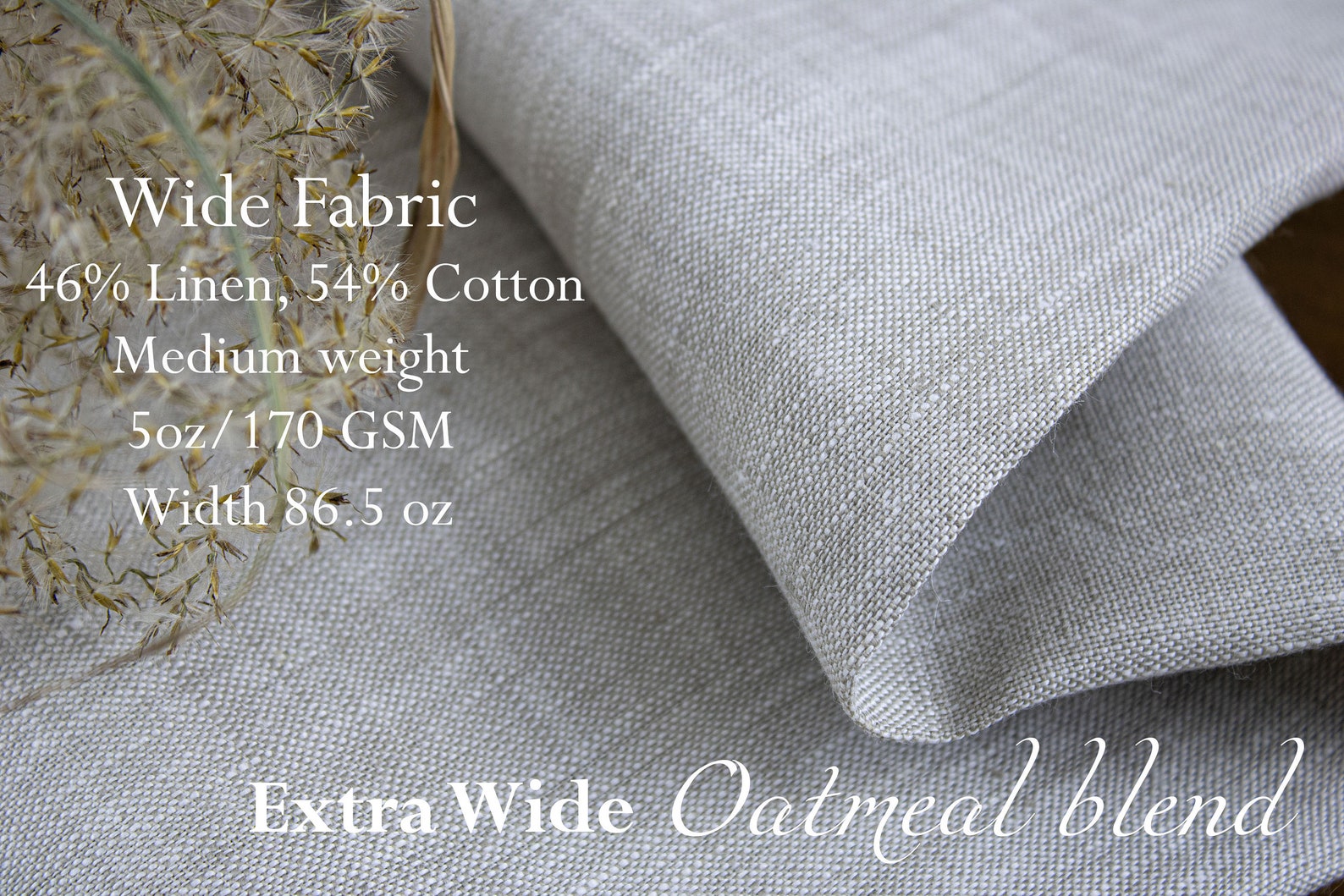 100% Natural Undyed Linen Fabric by the Yard From Europe Natural Light ...