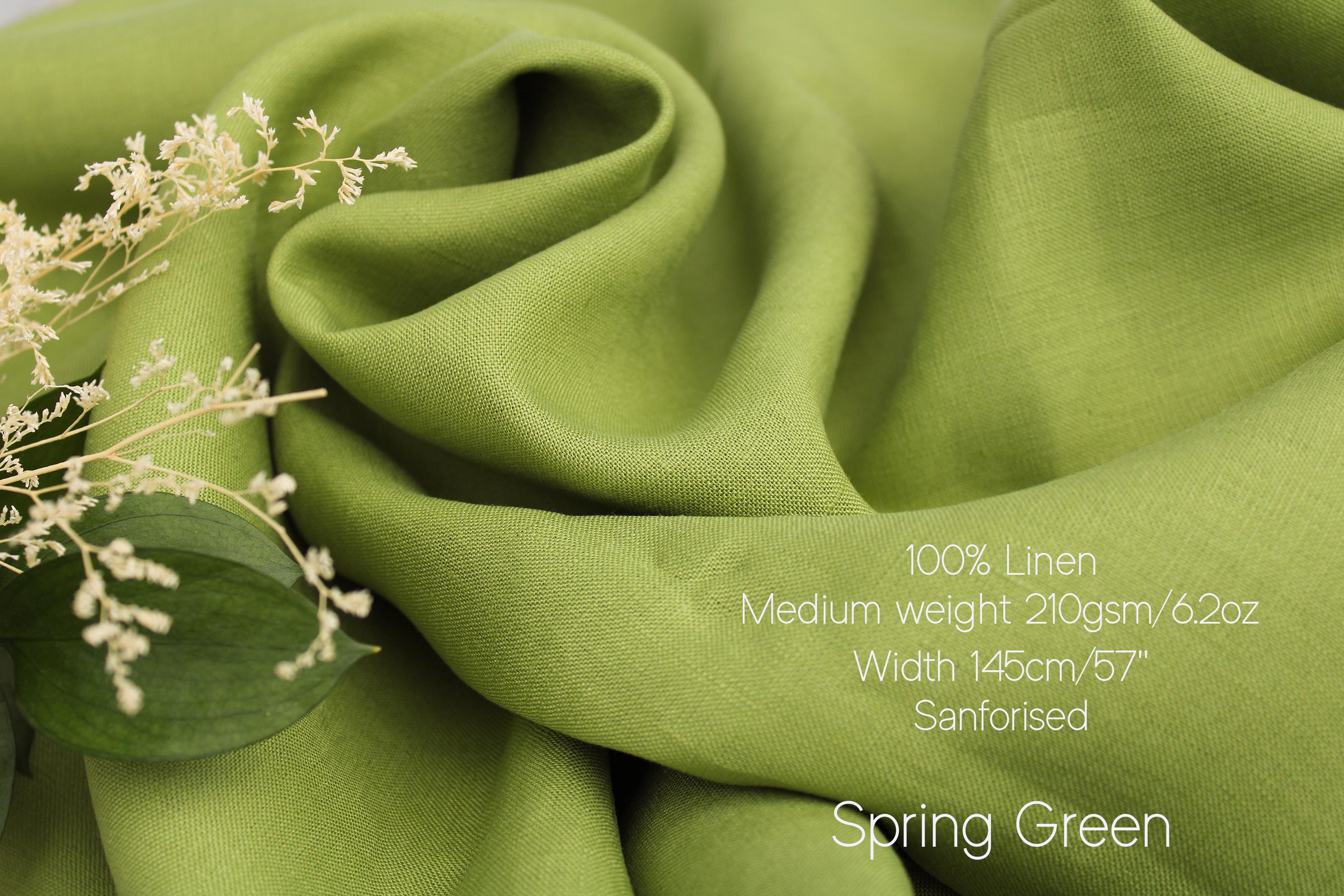 Green Linen Fabric by the Yard / 100% Linen / Dark Green Linen by the ...