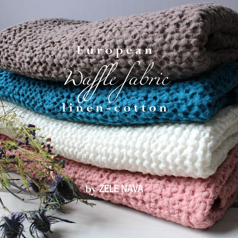 Waffle Linen Fabric - Etsy
