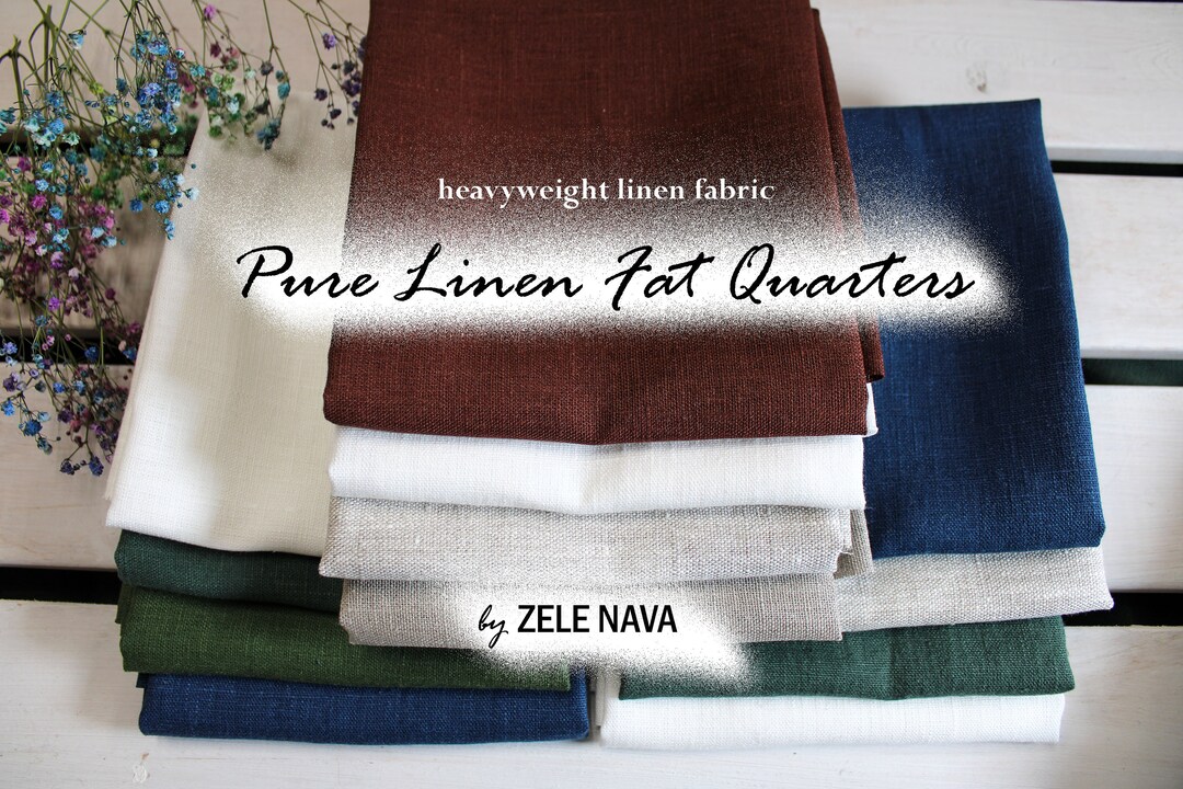 European Heavyweight Linen Fat Quarters Bundle / 100% Linen Fabric ...