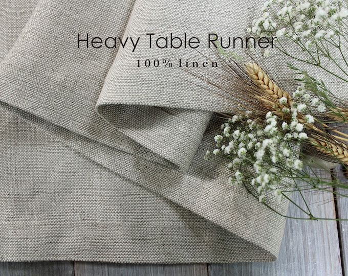 Undyed Linen Table Runner Long Table Runners Handmade Natural Table ...