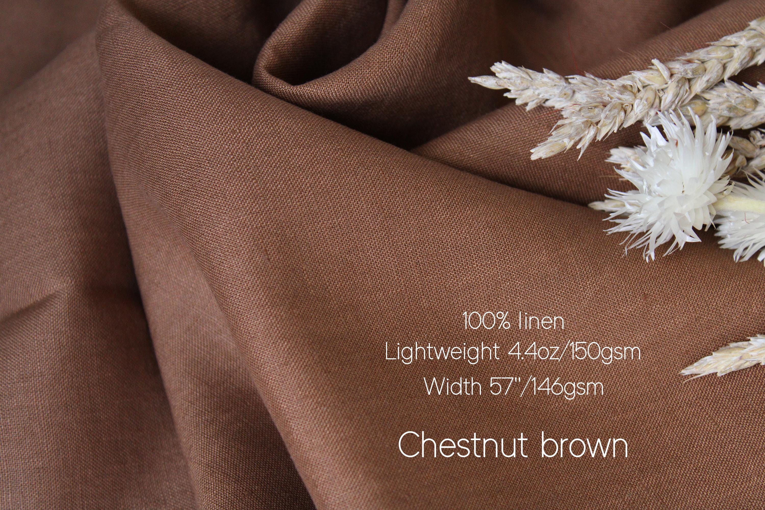 Check Plaid Linen Fabric by the Yard - Brown Rust Linen Fabric - Wine ...