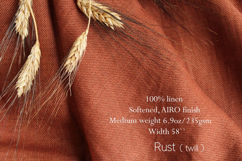 Check Plaid Linen Fabric by the Yard - Brown Rust Linen Fabric - Wine ...