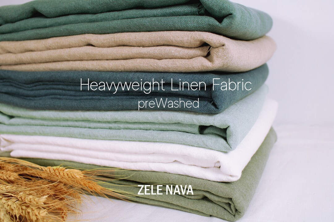 Premium Washed Heavyweight 100% Linen Fabric by the Yard | European ...