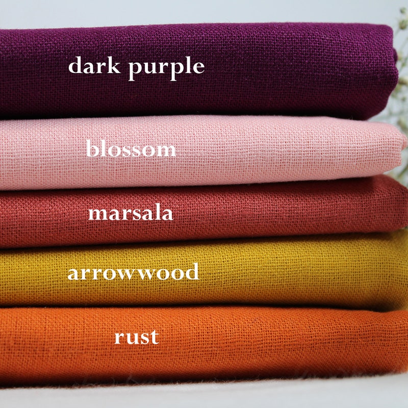 Linen Rust Fabric - Etsy
