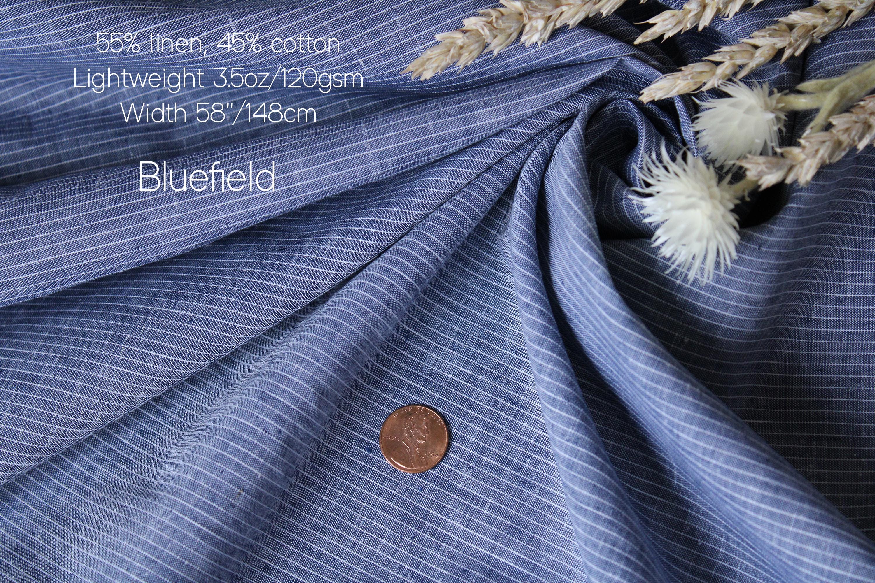 Striped Linen Fabric by the Yard - Linen Blend Striped Fabric - Extra ...