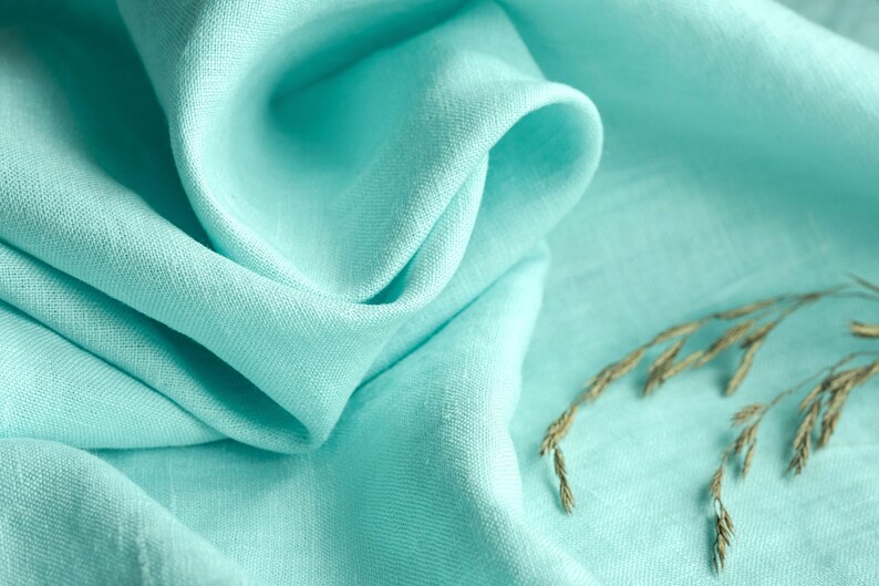 European Light Blue Linen Fabric by the Yard for Clothes - Etsy