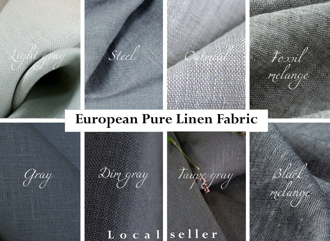 Gray Linen Fabric by the Yard for Clothing / 100% Linen by the Yard ...