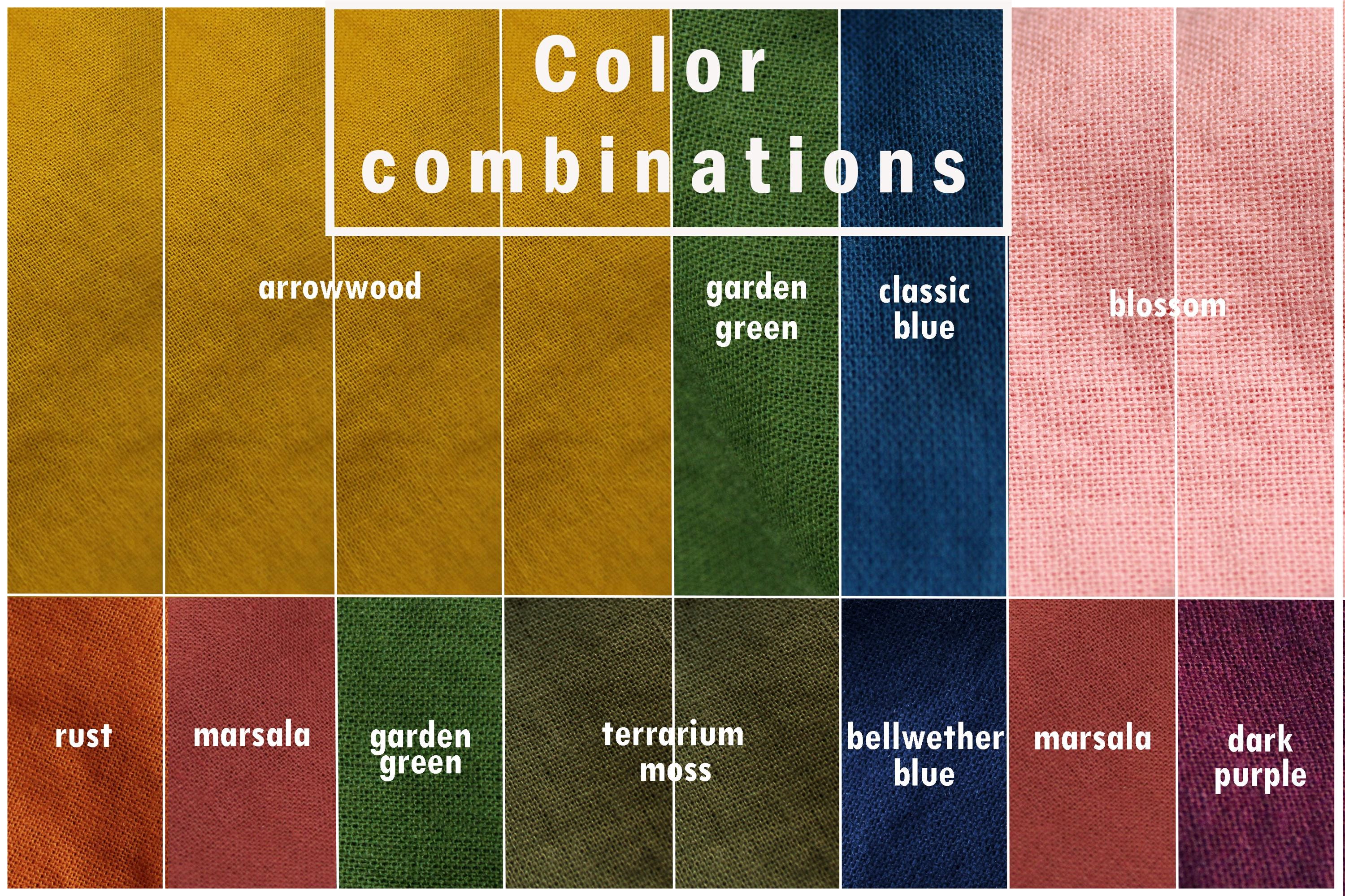 Linen Color Block Curtain – Two-tone Custom Curtain, 100% Washed Linen ...