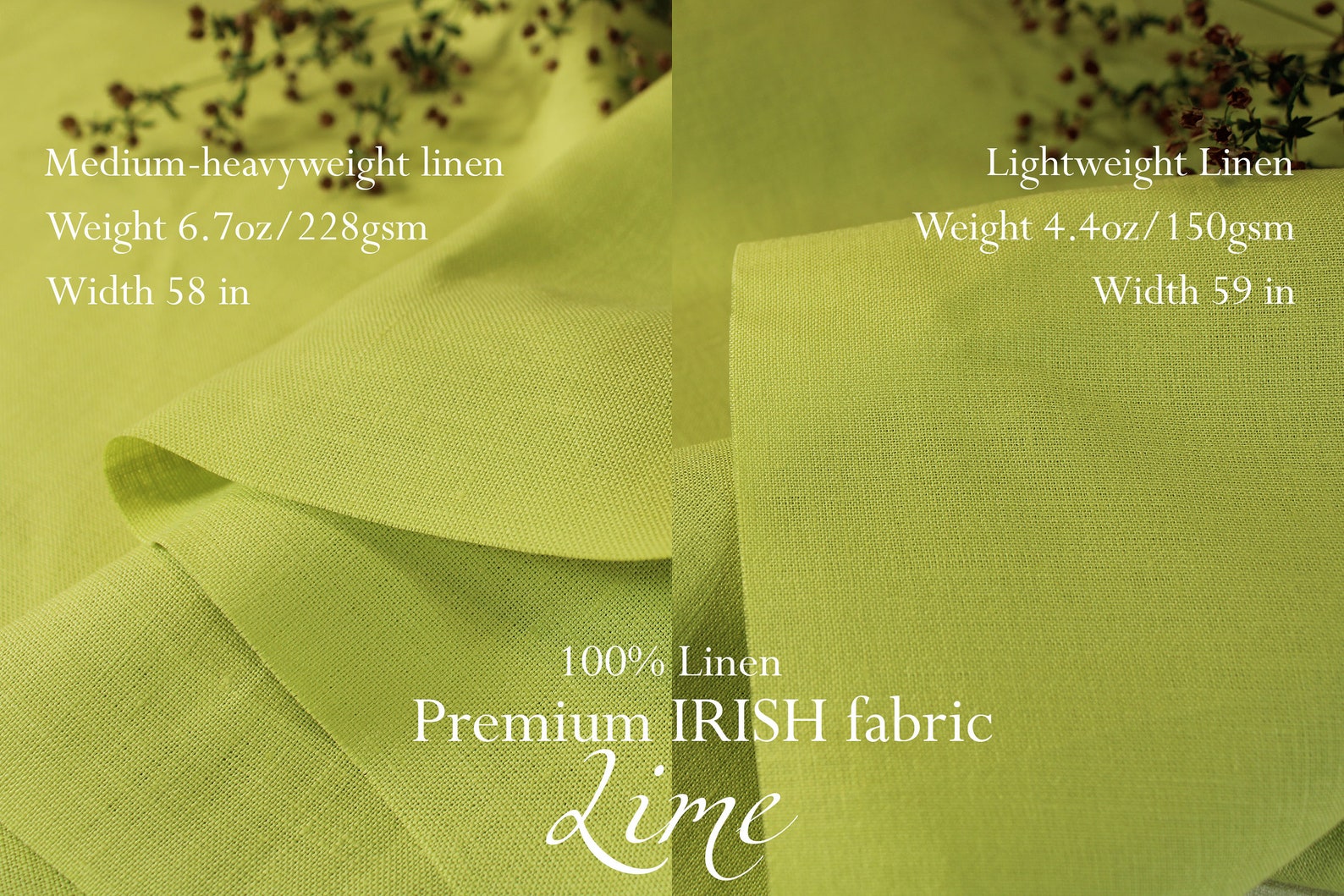 Green Linen Fabric by the Yard / 100% Linen / Dark Green Linen - Etsy