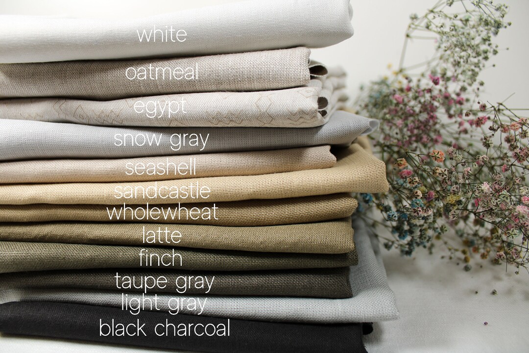 Premium Linen Fabric / Natural Beige Brown Linen Fabric by the Yard ...