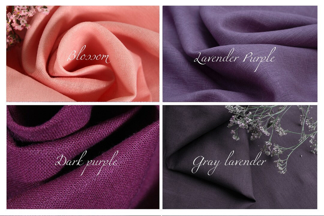 Purple Linen Fabric / European Linen Fabric by Yard for Clothing / 100% ...
