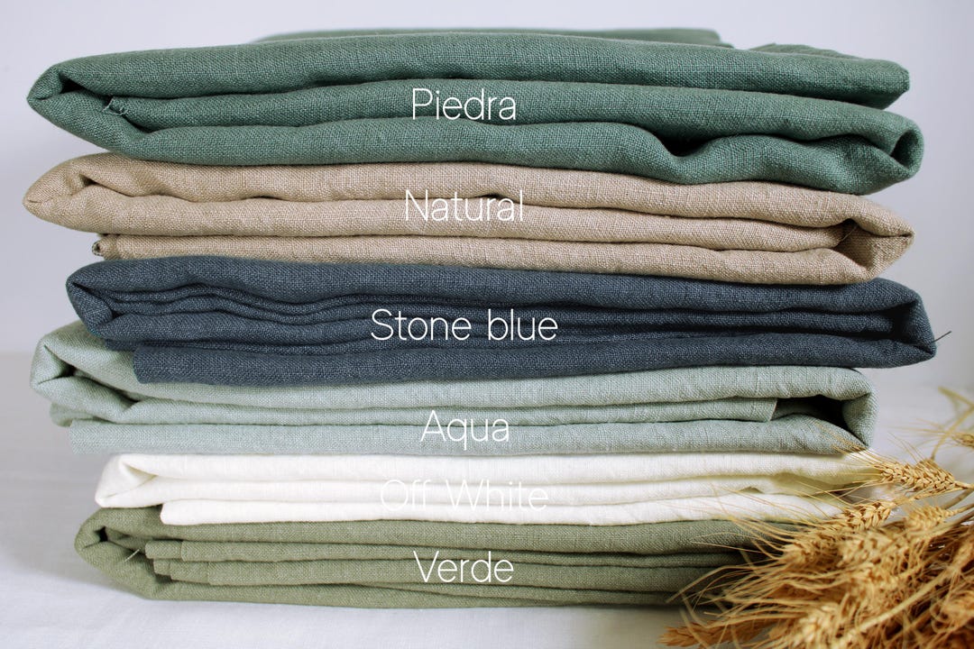 100% Washed Linen Fabric by the Yard / Soft Heavyweight Linen Fabric ...