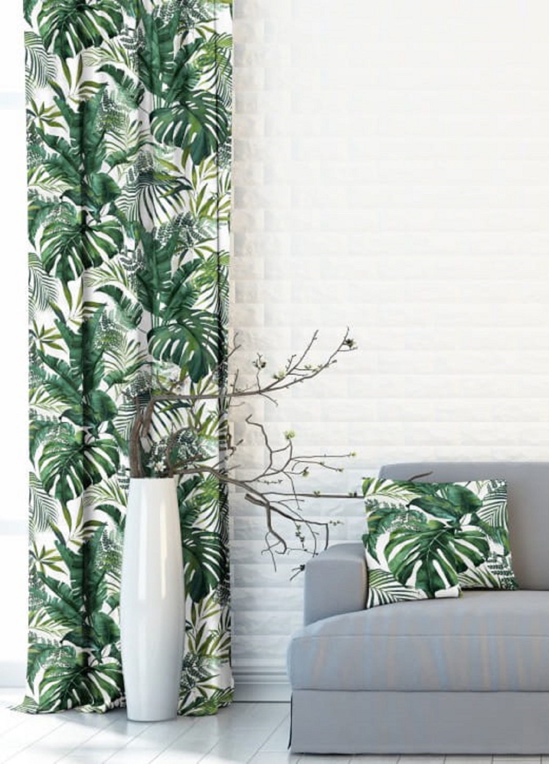Monstera Leaves Curtain Leaves Curtain Jungle Curtain - Etsy