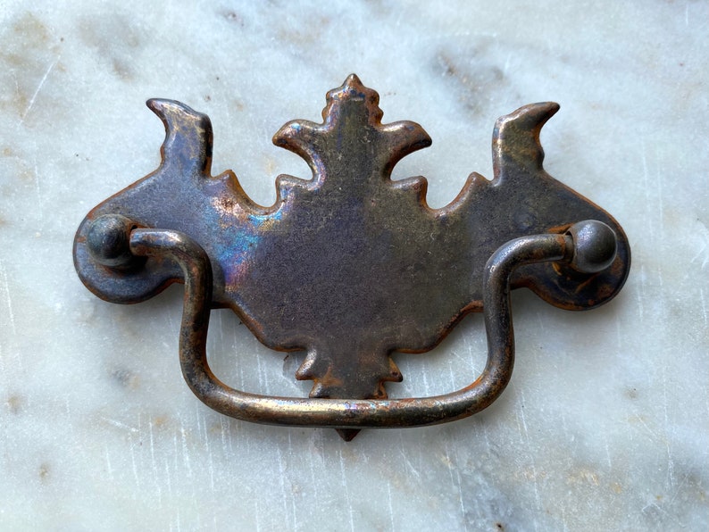 Antique / Vintage Stamped Plated Brass Batwing / Chippendale Drawer ...