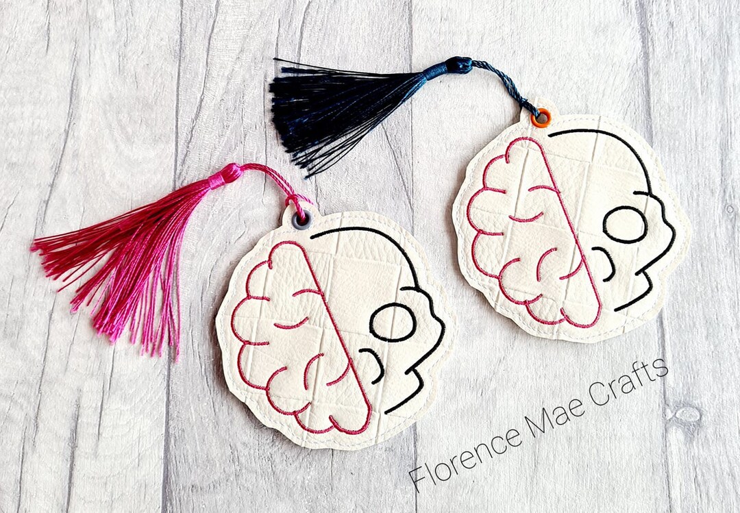 Brain Skull Bookmark Embroidery Design DIGITAL DOWNLOAD Machine ...