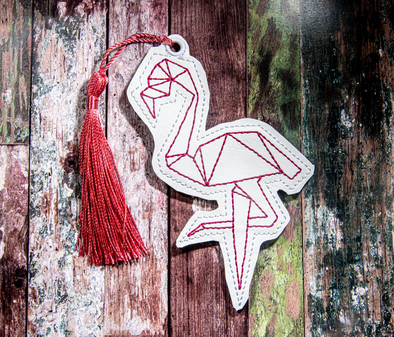 Flamingo Animal GEO Bookmark Embroidery Design DIGITAL - Etsy