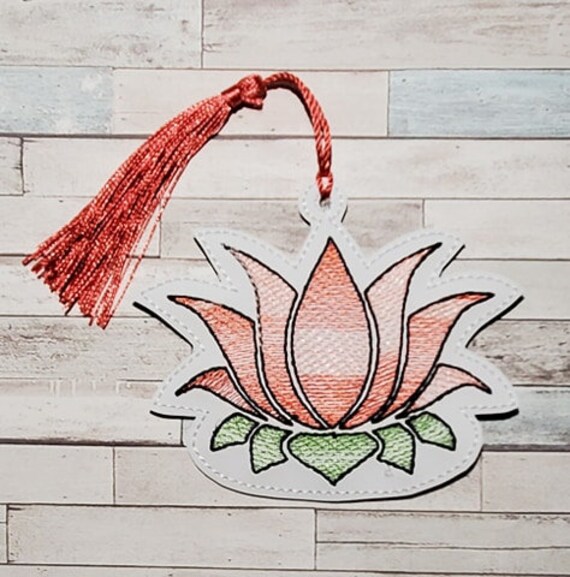 Lotus Flower Bookmark Embroidery Design DIGITAL DOWNLOAD | Etsy