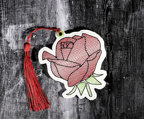 Rose Flower Bookmark Embroidery Design DIGITAL DOWNLOAD | Etsy