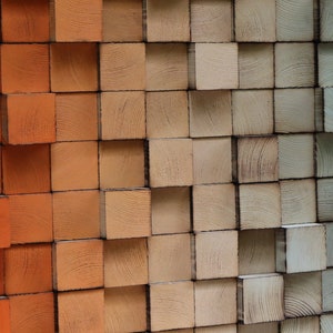 Wood Wall Art - Wood Sound Diffuser - Reclaimed Wood Art - Ombre Wall ...