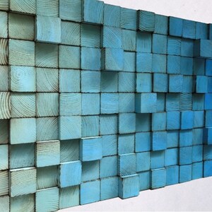 Wood Wall Art - Wood Sound Diffuser - Reclaimed Wood Art - Ombre Wall ...