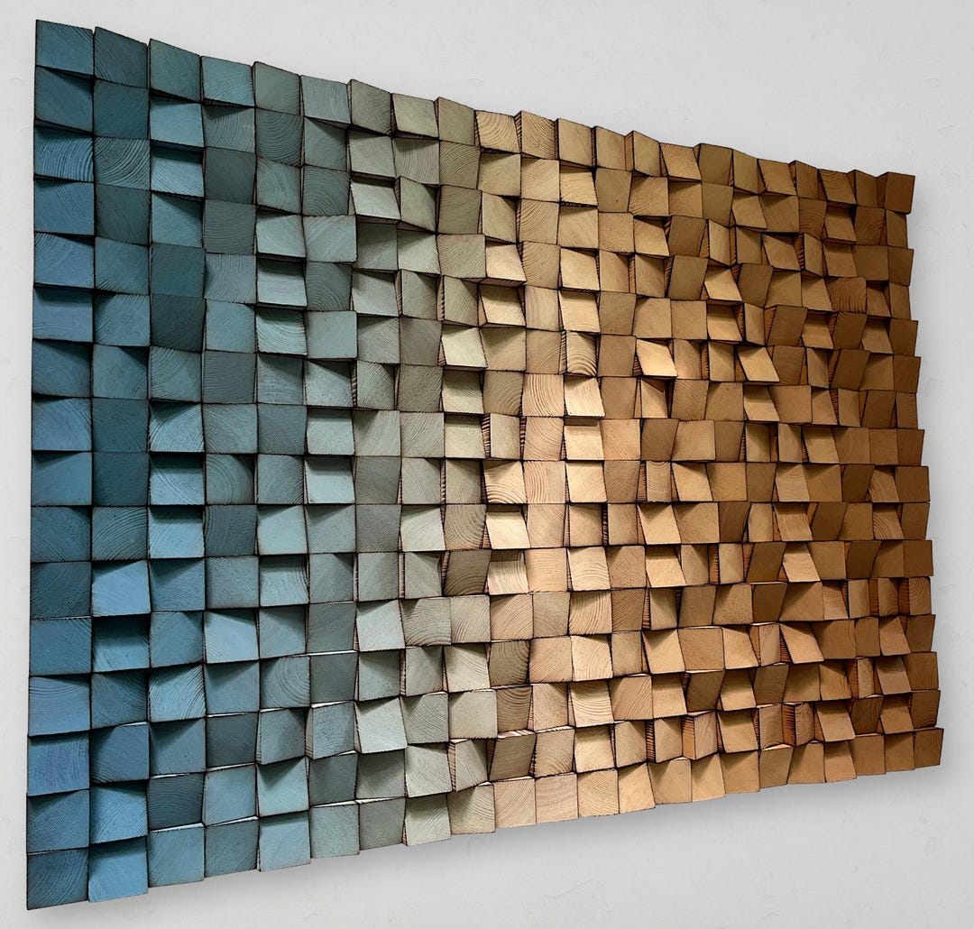 Handmade Sound Diffuser - Large Wood Wall Art - Ombre Wall Decor - Etsy