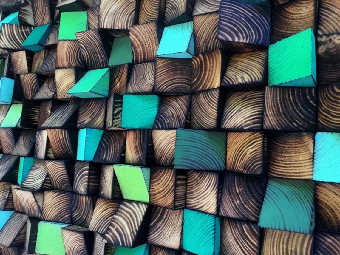 Wood Wall Art Wood Sound Diffusor Reclaimed Wood Art - Etsy