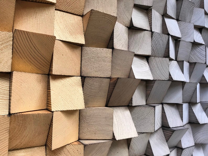 Wood Wall Art Wood Sound Diffuser Reclaimed Wood Art - Etsy