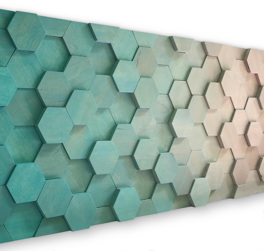 Wood Wall Decor - Hexagon Wall Art - Living Room Wall Art - Etsy
