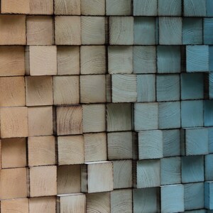 Wood Wall Art - Wood Sound Diffuser - Reclaimed Wood Art - Ombre Wall ...