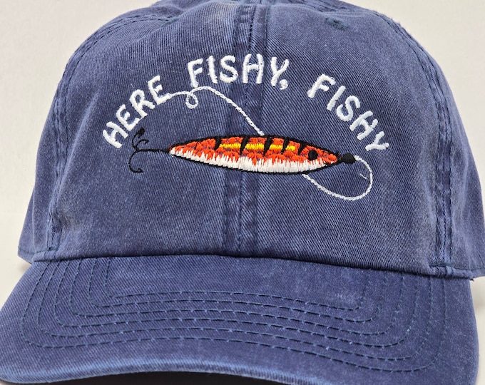 Here Fishy Fishy Hat, Fishing Hat , Fishy Fishy Hat, Trout Hat, Dad ...