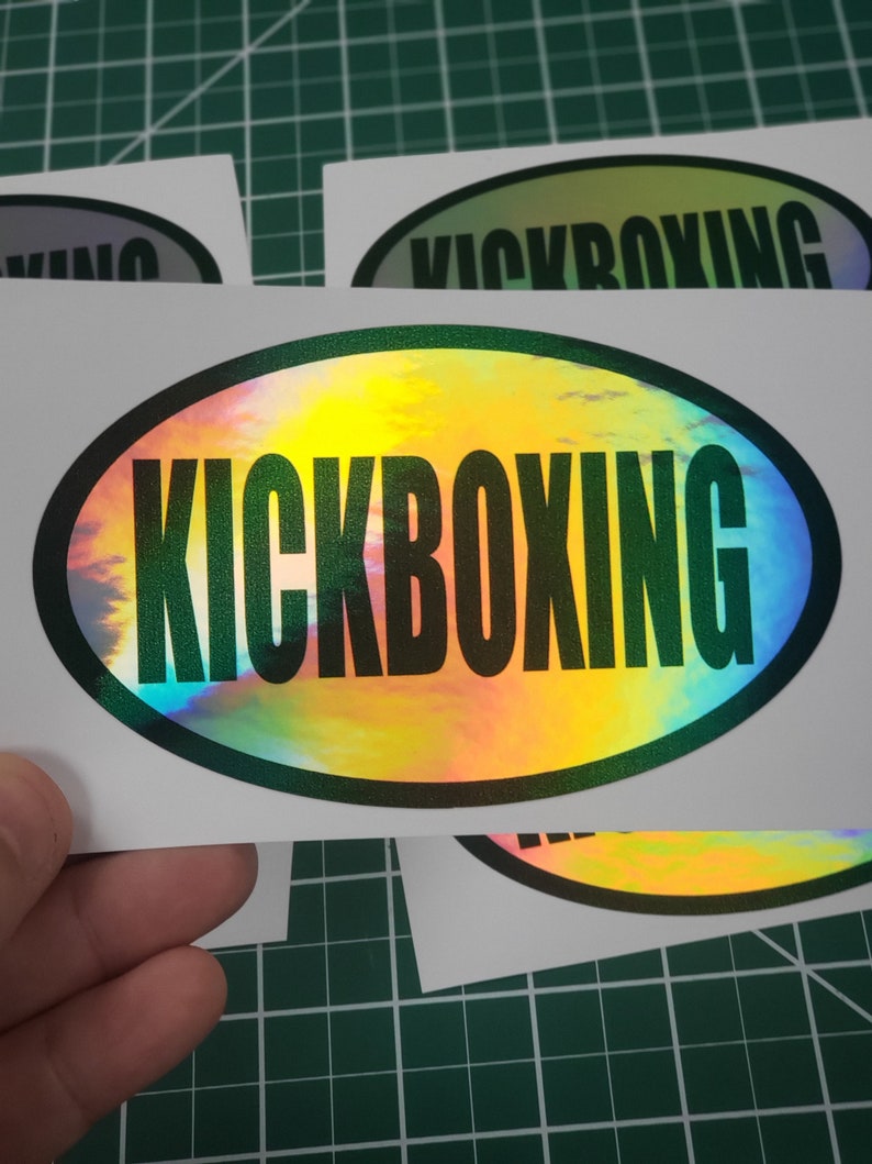 Kickboxing Sticker Holographic Car Sticker, Bumper Stickers, Computer ...