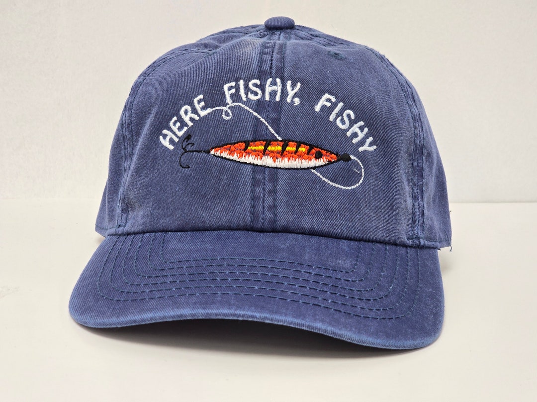 Here Fishy Fishy Hat, Fishing Hat , Fishy Fishy Hat, Trout Hat, Dad ...