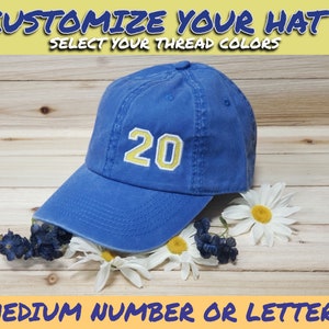 Number or Letter Hat, Custom Number Hat, Custom Letter Hat,hat With ...