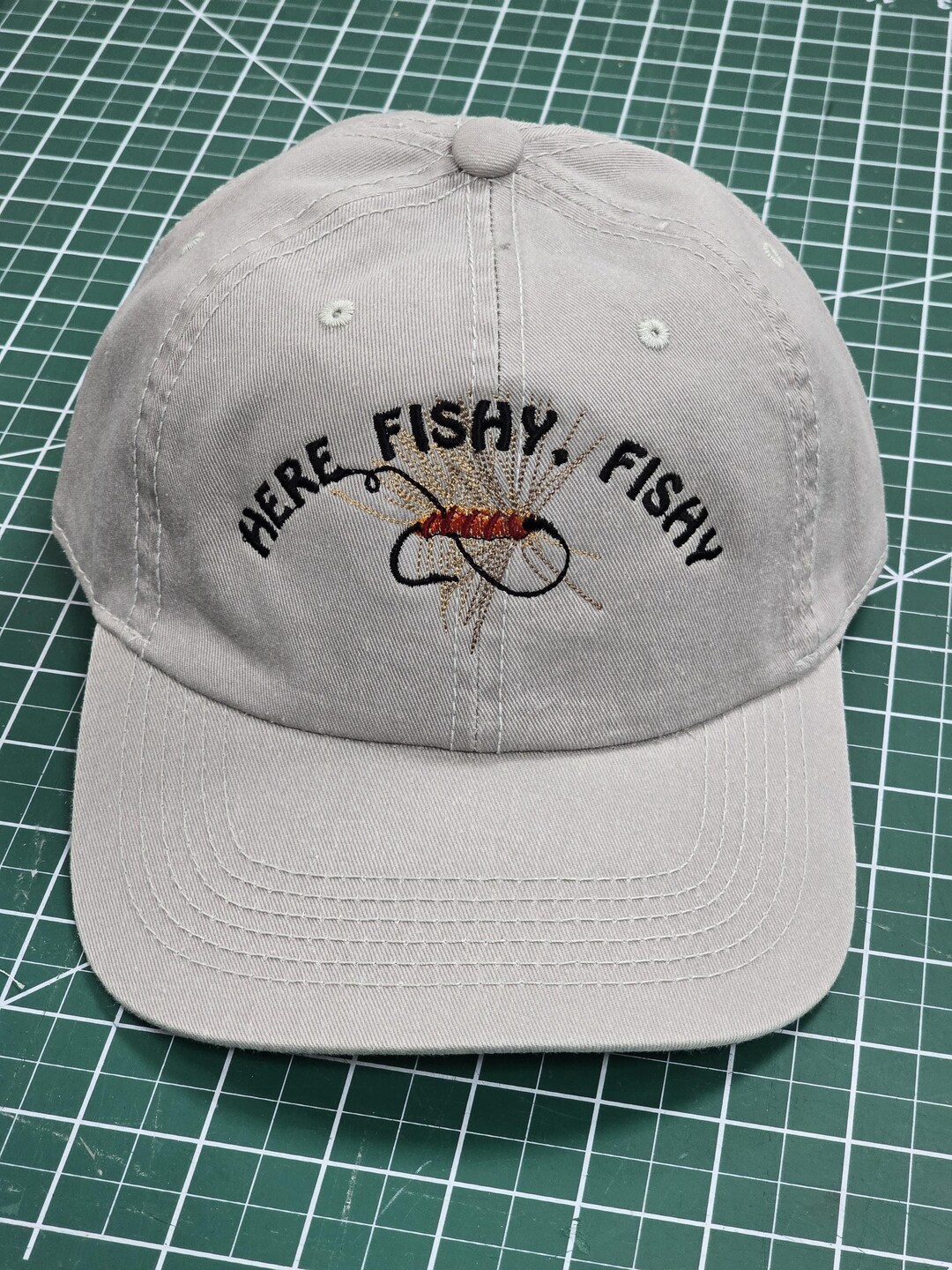 Here Fishy Fishy Hat, Fishing Hat , Fishy Fishy Hat, Trout Hat, Dad ...