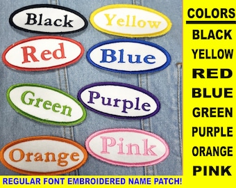 Embroidered Custom Iron-on Rectangle Name Patch - Etsy