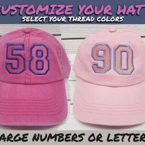 Number or Letter Hat, Custom Number Hat, Custom Letter Hat,hat With ...