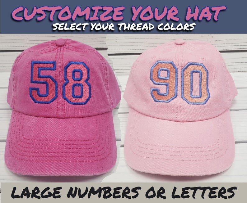 Number or Letter Hat Custom Number Hat Custom Letter Hathat - Etsy