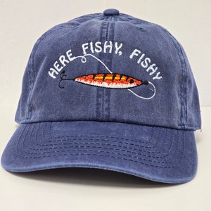 Here Fishy Fishy Hat, Fishing Hat , Fishy Fishy Hat, Trout Hat, Dad ...