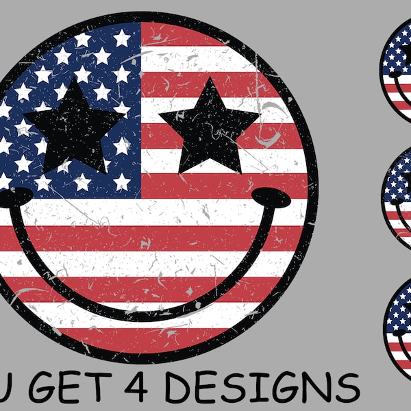 American Flag Smiley Png - Etsy