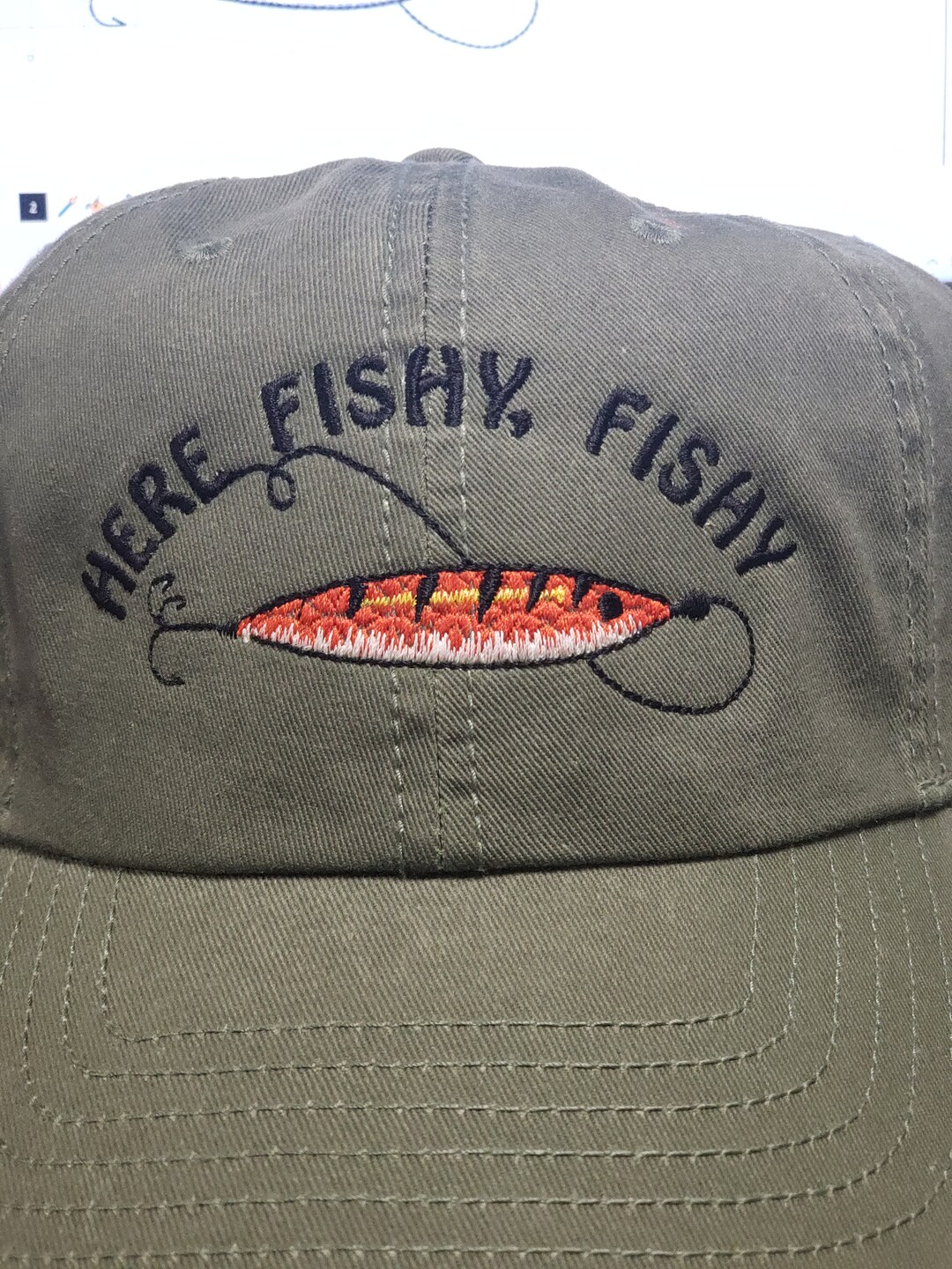 Here Fishy Fishy Hat, Fishing Hat , Fishy Fishy Hat, Trout Hat, Dad ...