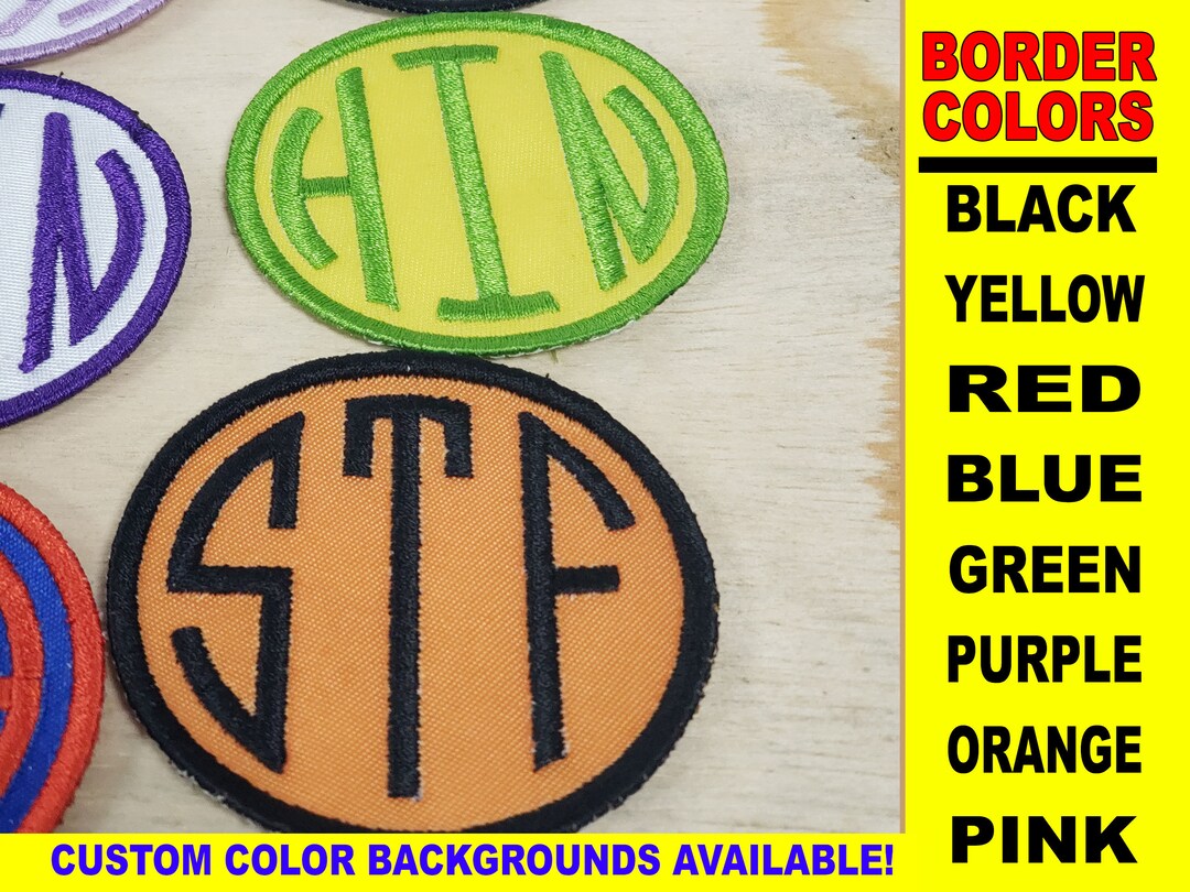 Personalized Circle Monogram Initials Name Patch- Backpacks, Jackets ...