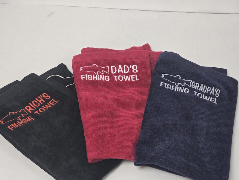 Personalized Fishing Towel Custom Embroidered Fishing Towel With ...