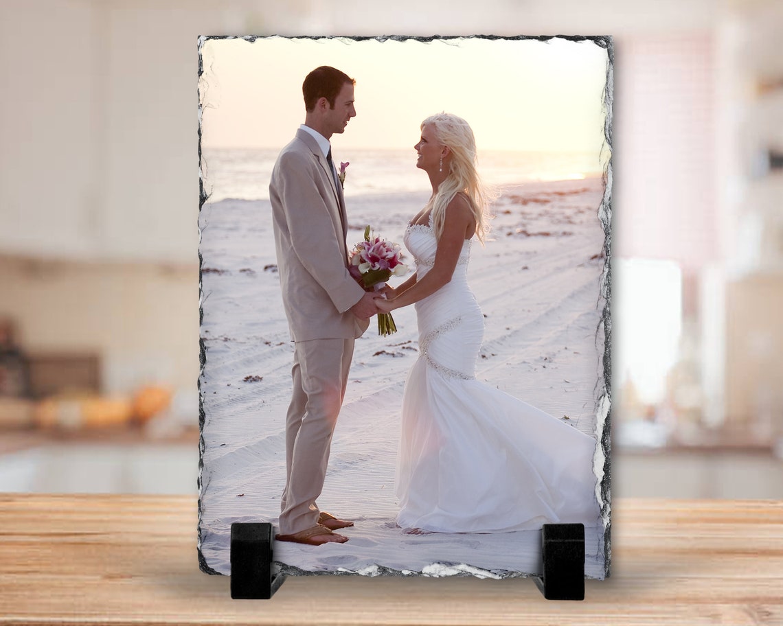 Photo Rock Slate 5.5x7.5 Photo Wedding Gift Engagement | Etsy