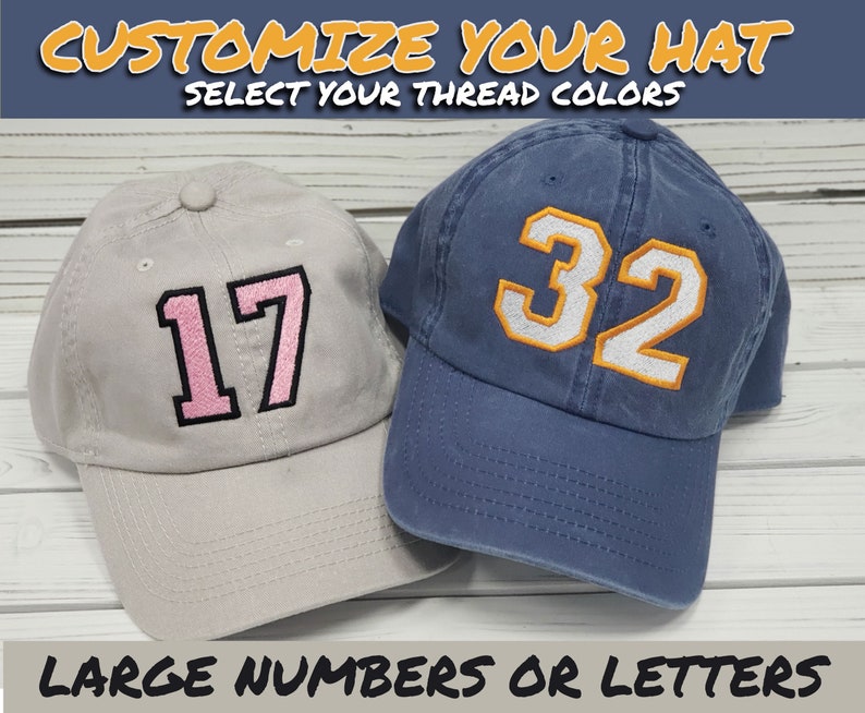 Number or Letter Hat Custom Number Hat Custom Letter Hathat - Etsy