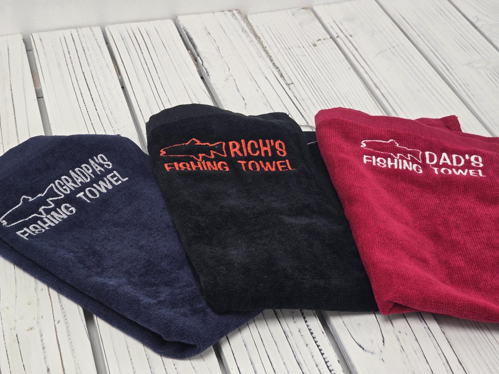 Personalized Fishing Towel Custom Embroidered Fishing Towel With ...