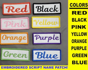 Embroidered Custom Iron-on Rectangle Name Patch - Etsy