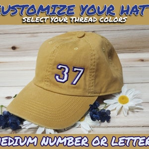 Number or Letter Hat, Custom Number Hat, Custom Letter Hat,hat With ...