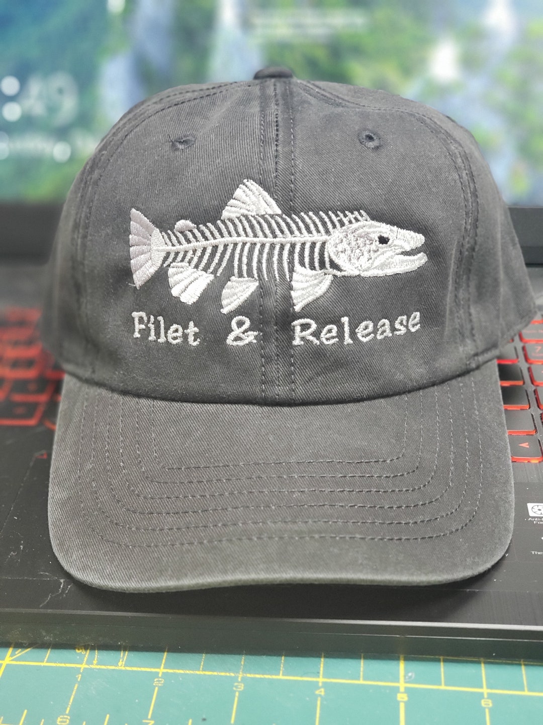 Filet & Release, Filet and Release Hat, Fishing Hat , Fish Skeleton Hat ...